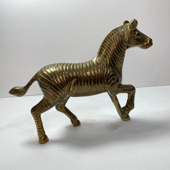 Accents | Vintage Brass Standing Zebra Figurine Decor | Poshmark